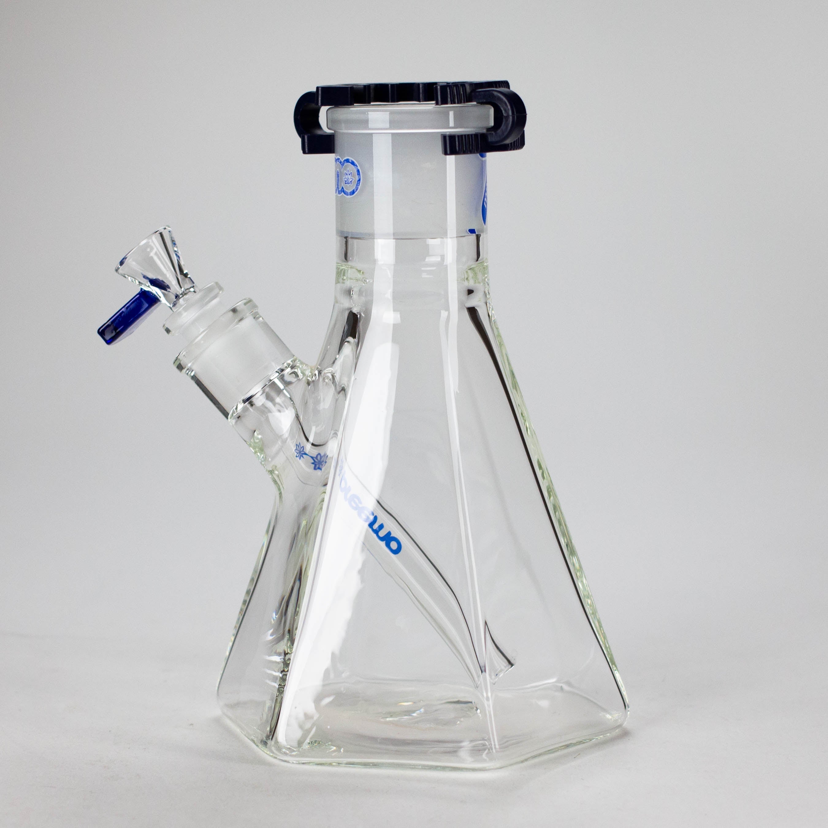 O Preemo | 8" Hexagonal Beaker Base – 7mm Thick Geometric Glass [P028]