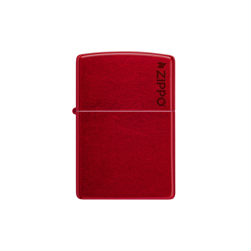 O Zippo 21063ZL Classic Candy Apple Red Zippo Logo