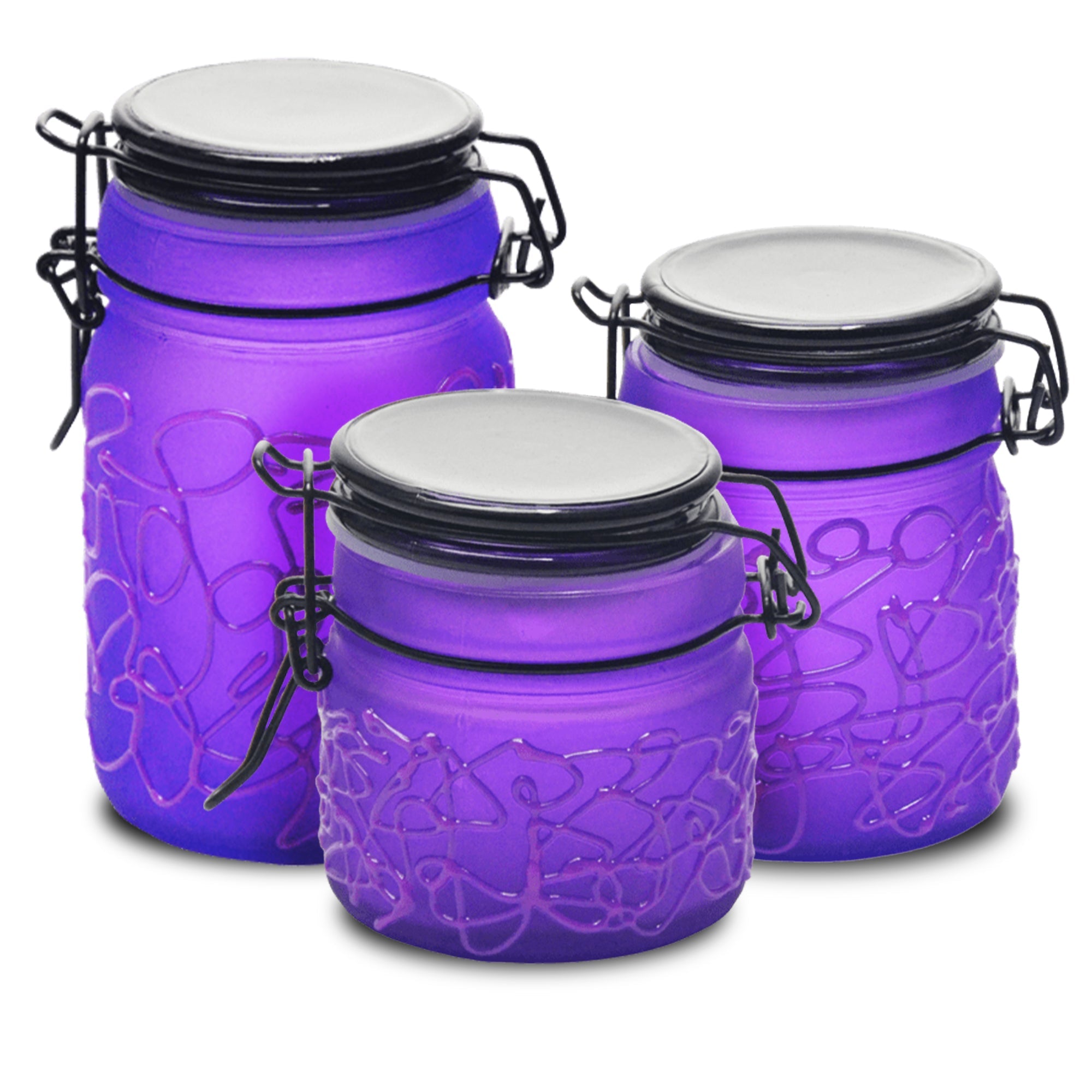 O Spider Web Design Glass Storage Jar – Purple-Multiple Sizes Availabl