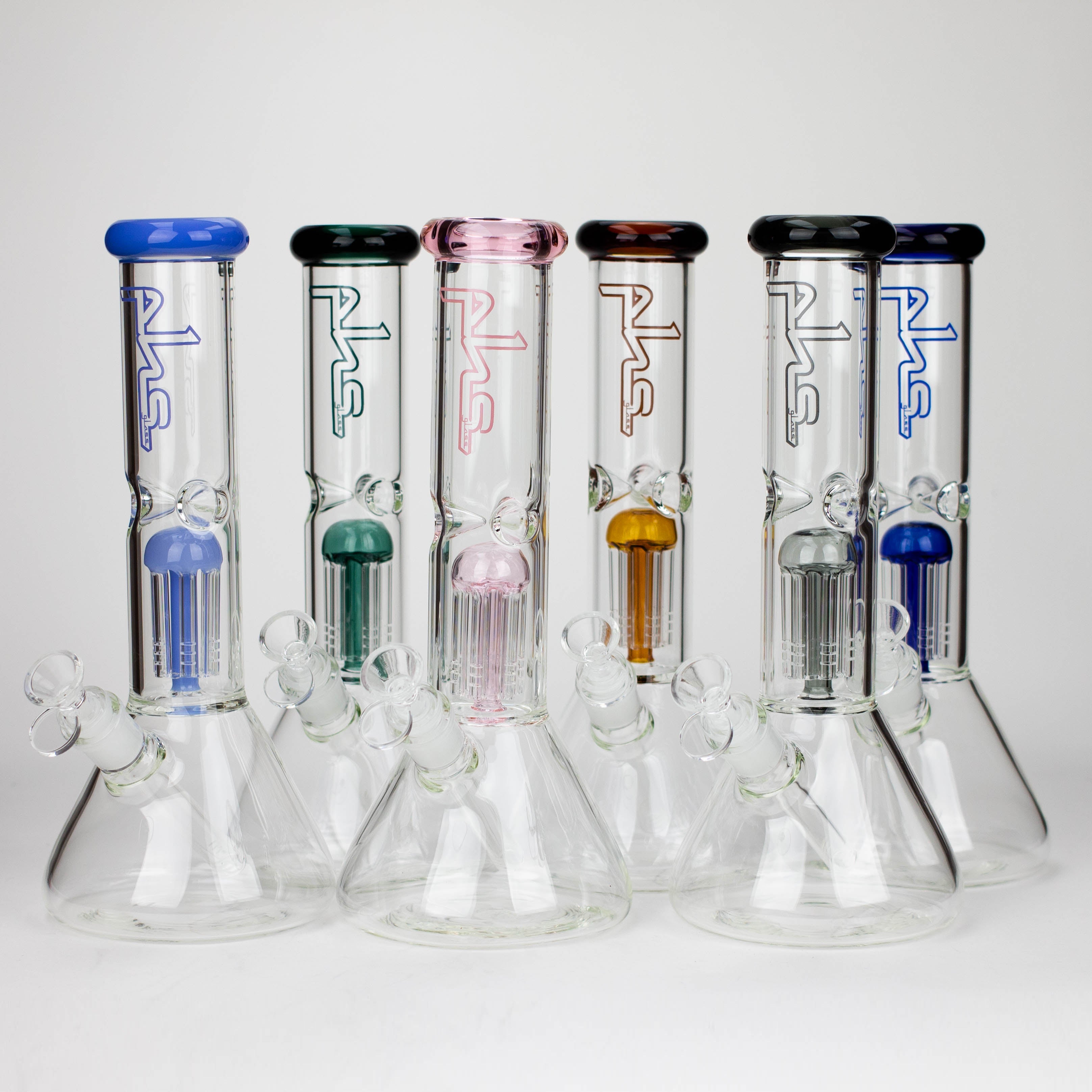 O PHS | 12" Glass beaker Bong with tree arm percolator [PHS-PC-12]