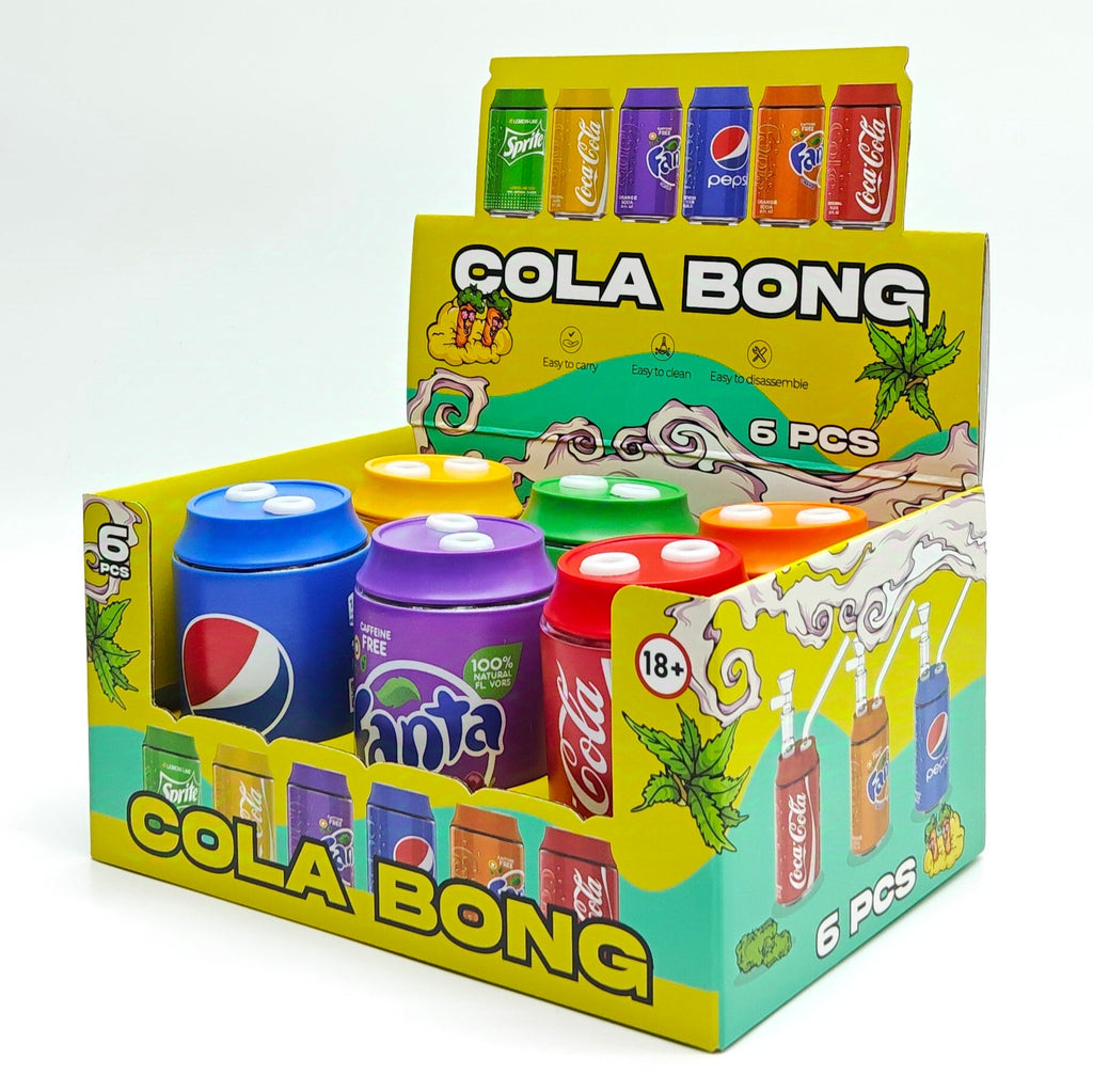 O Soda Pop Stash Can Glass Pipe Assorted Designs Box of 6