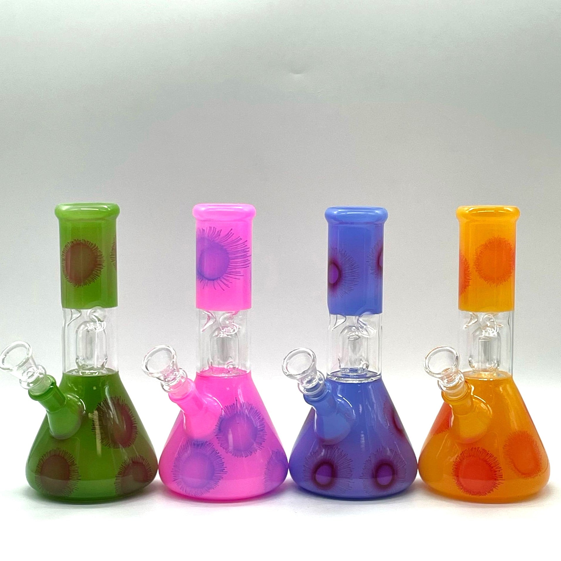 O 8" Water Pipe with Percolator- Assorted Color [PIP393]