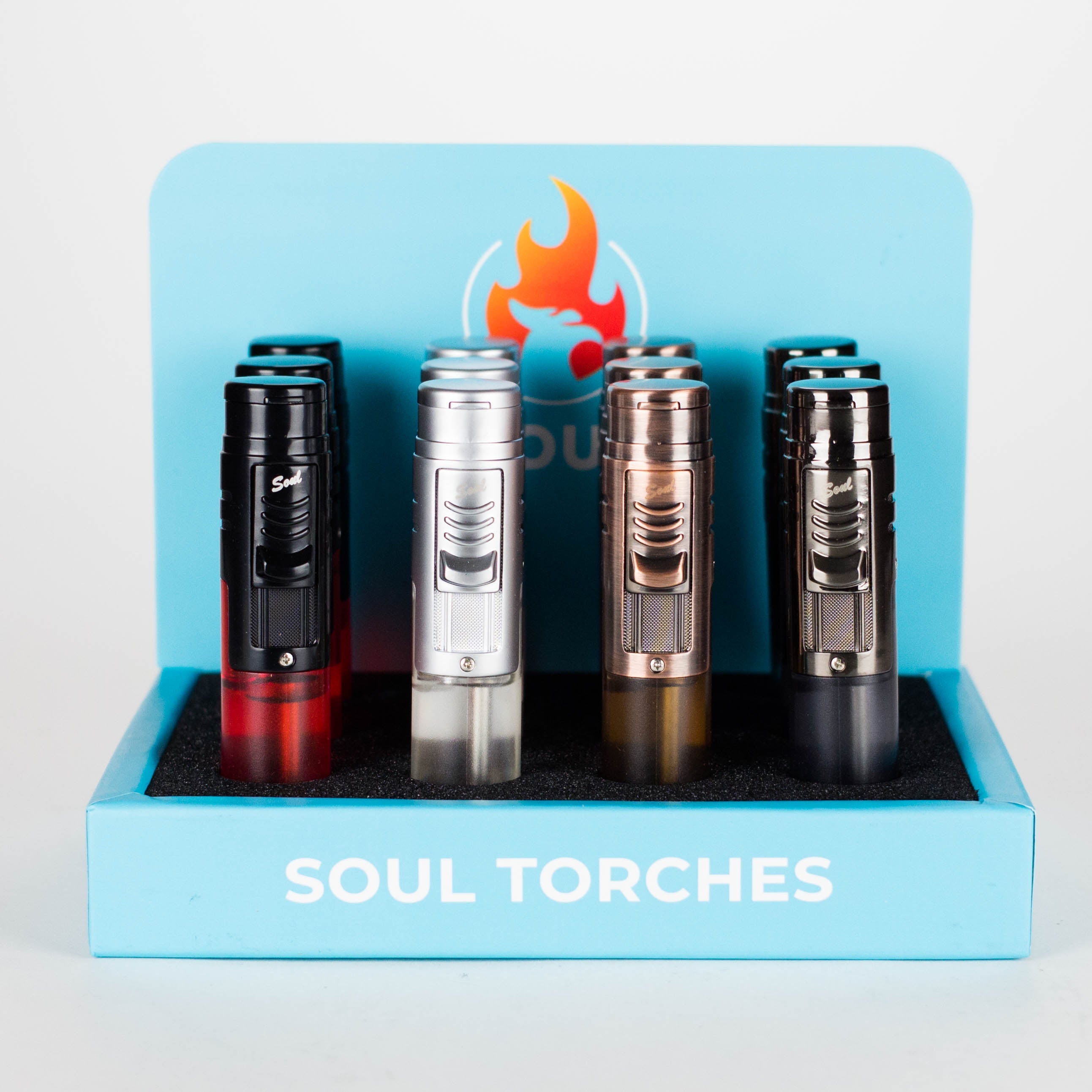 Soul Torches | Multi Color Torch lighter - 12 Count Display [1826]