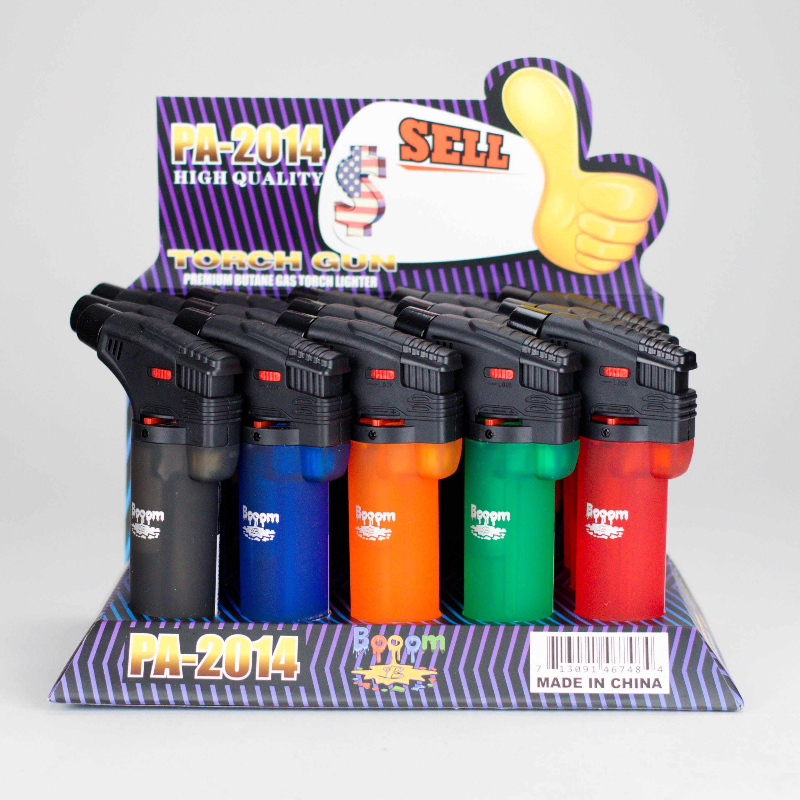 O BOOOM | Refillable Torch Lighter [PA-2014] – 15 Count Display