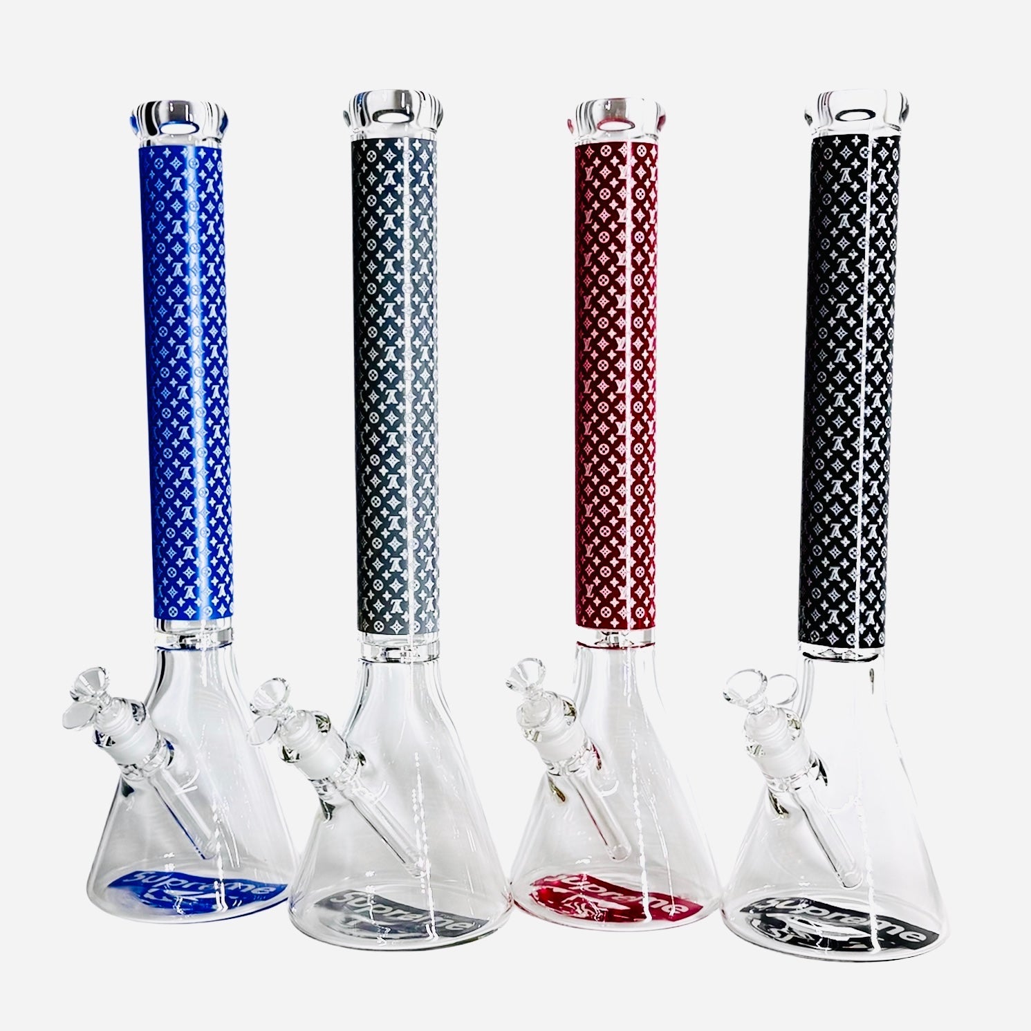 O New Design 20" Stylish Designed 9mm Glow in the dark Glass Bong