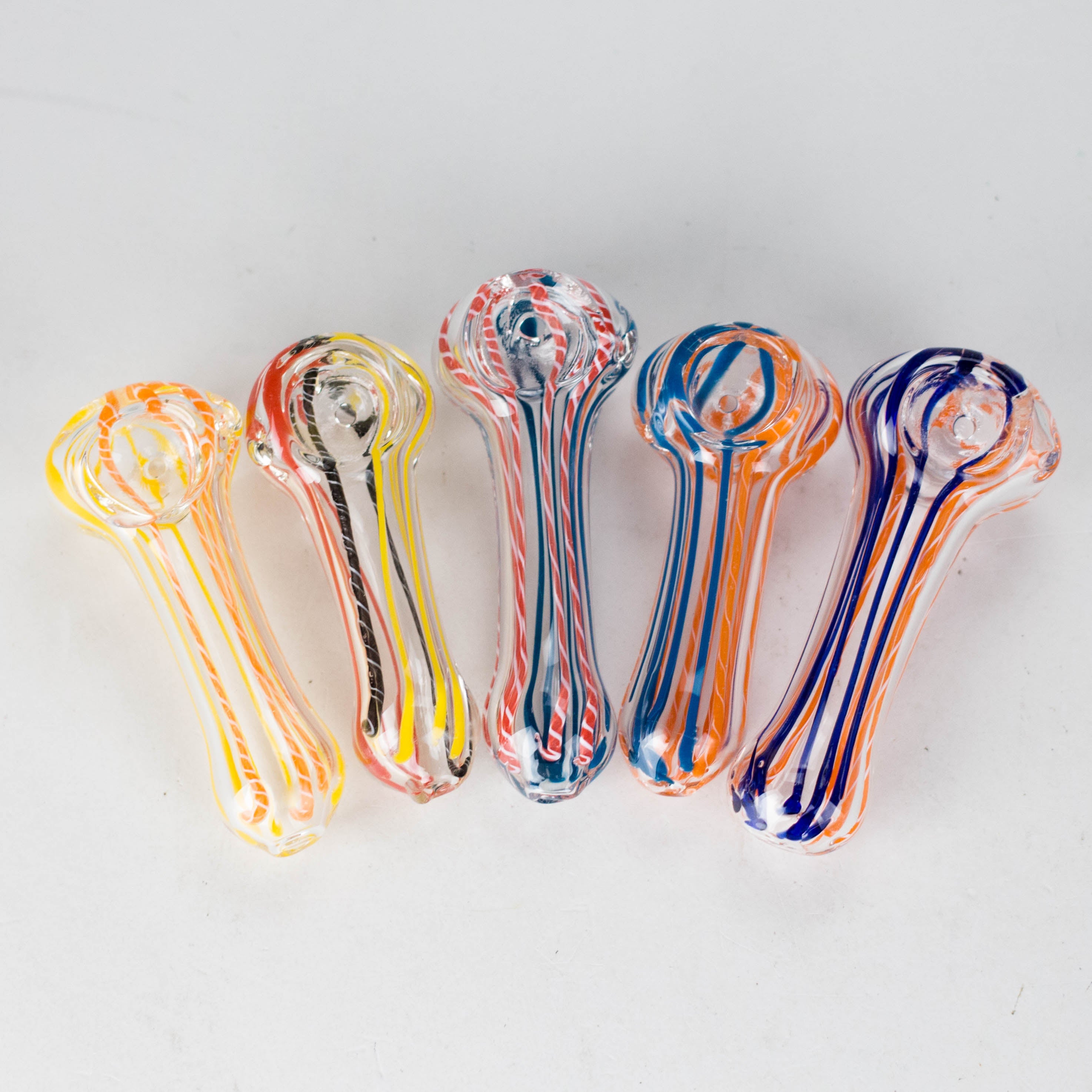 O 3.5" Glass Hand Pipe – 5-Piece Assorted Set | Compact, Colorful, and