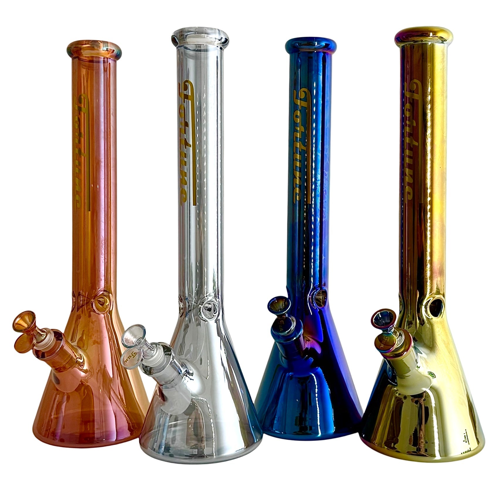 O Fortune | 18" 7mm Electroplate Glass Beaker Bong [185007NE]