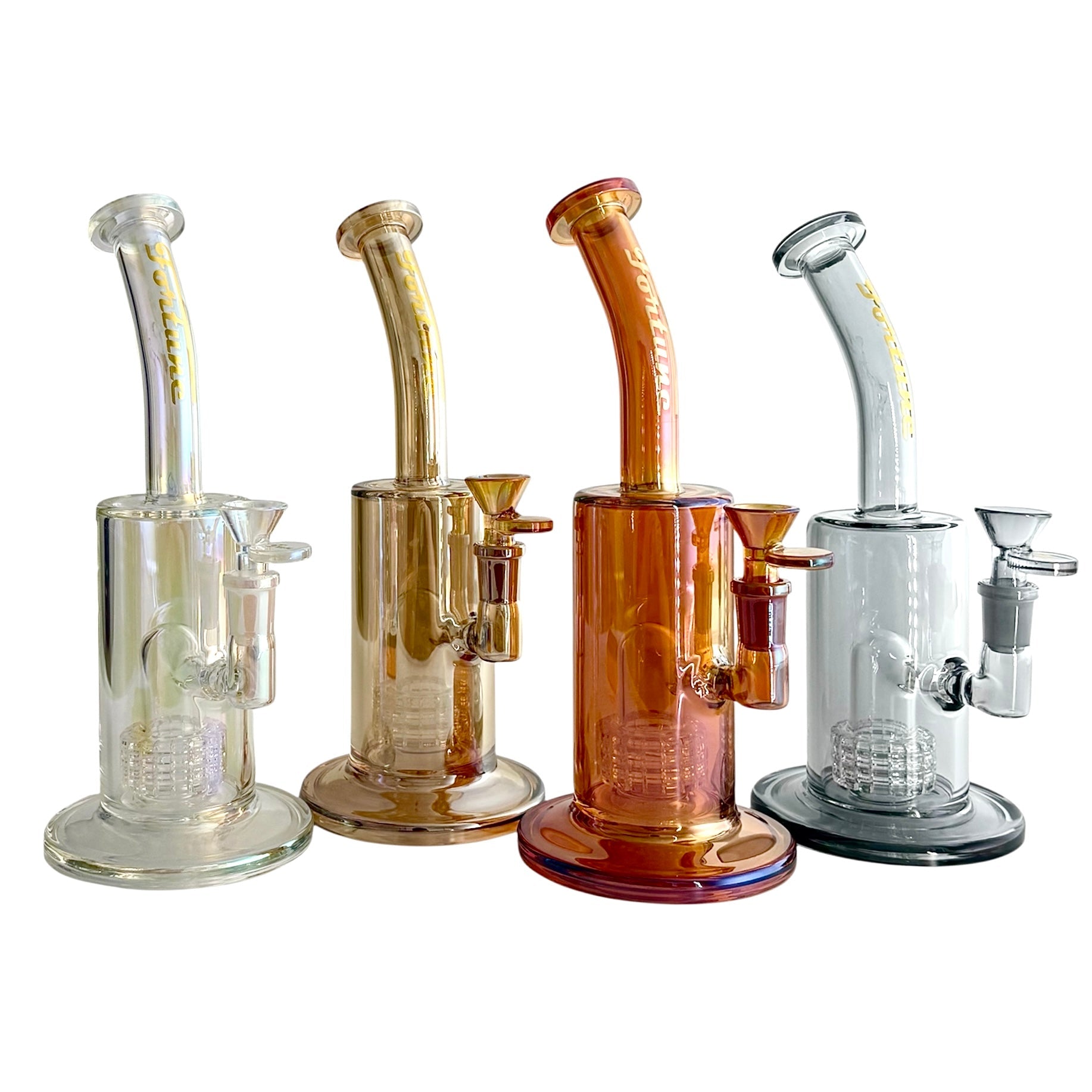 O 10" Electroplated With Perc Glass Bong