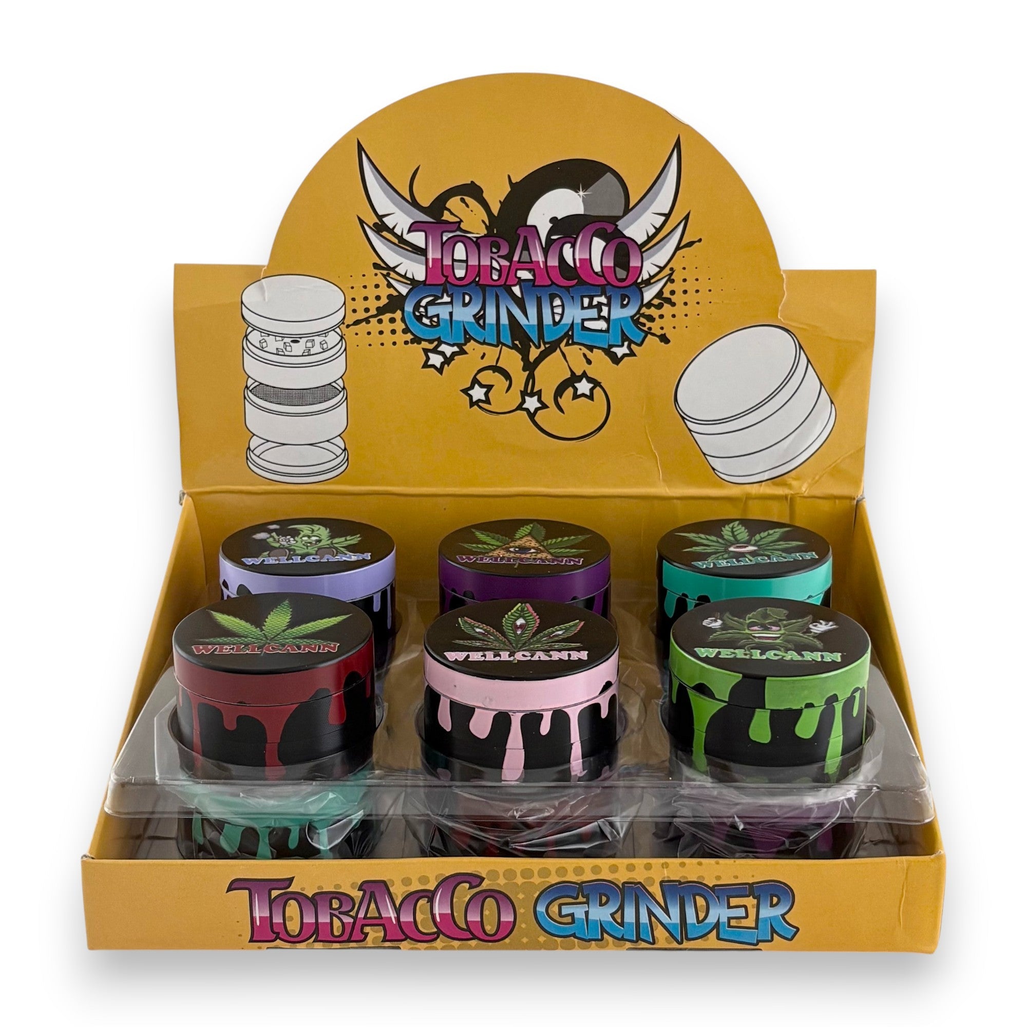 O Wellcann | 4-Part Leaf Design Grinders – 50mm-12CT