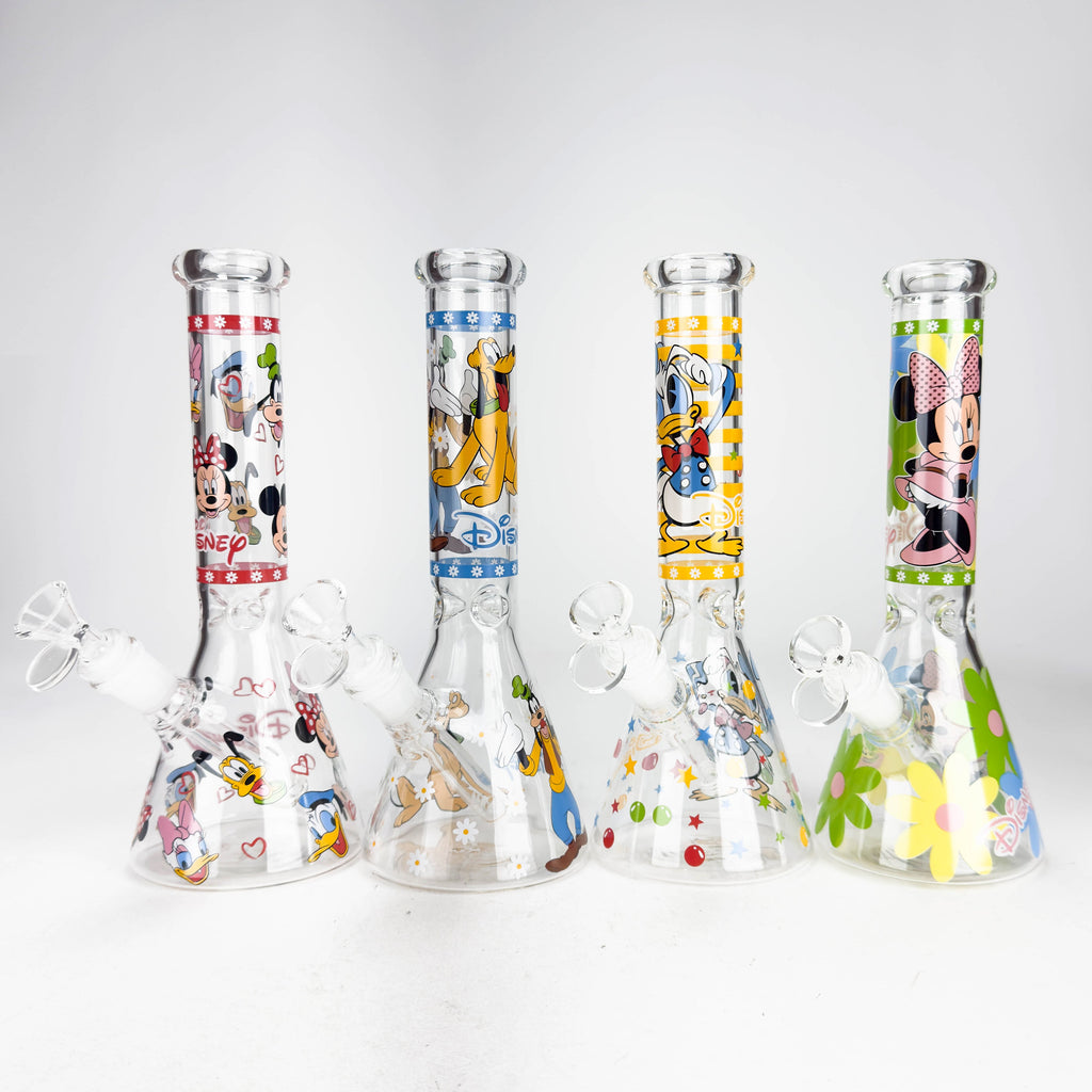 O 10" Catton Duck Design Glass Beaker Bong