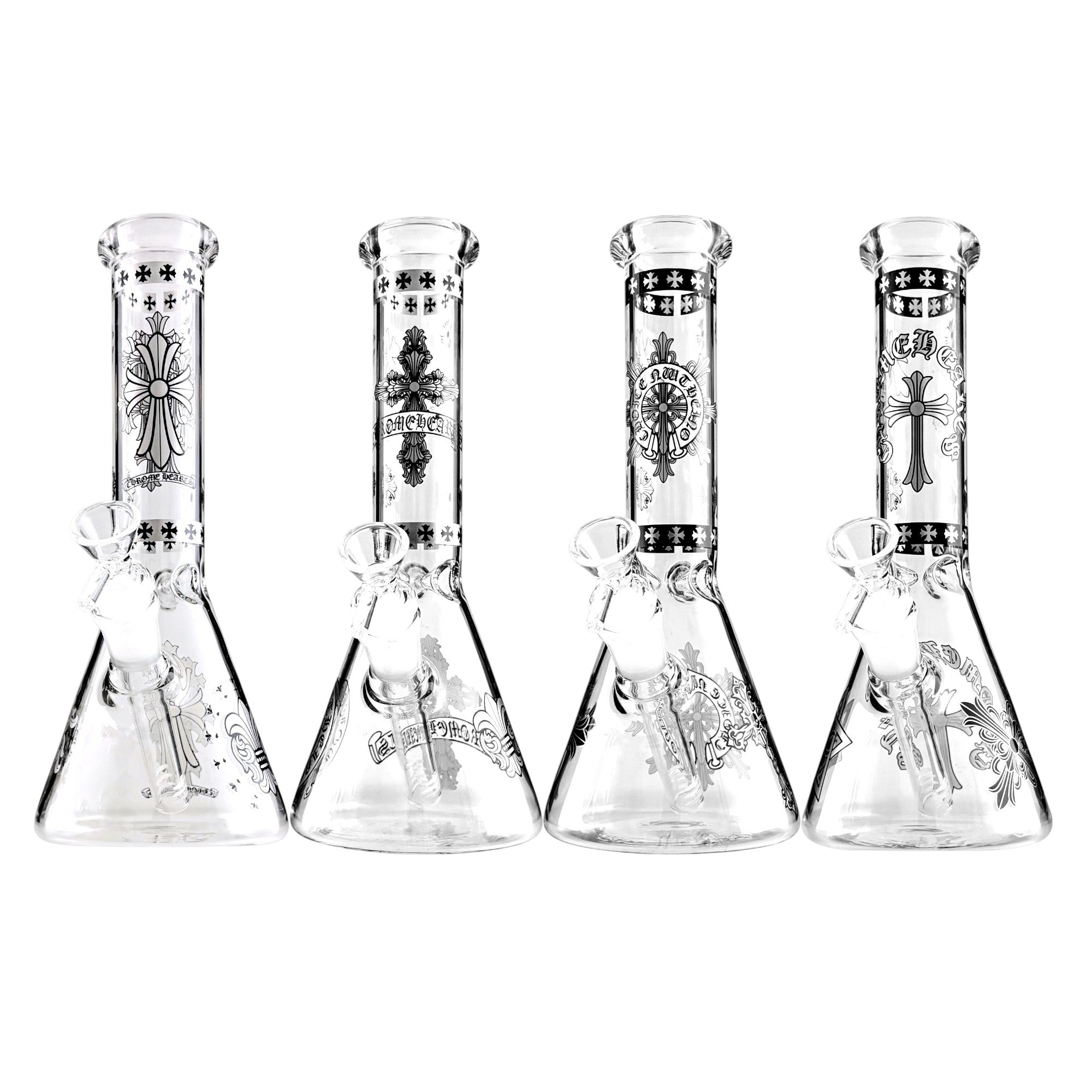 O 10" Gothic Cross Beaker Bong Series – 4mm Thick Glass