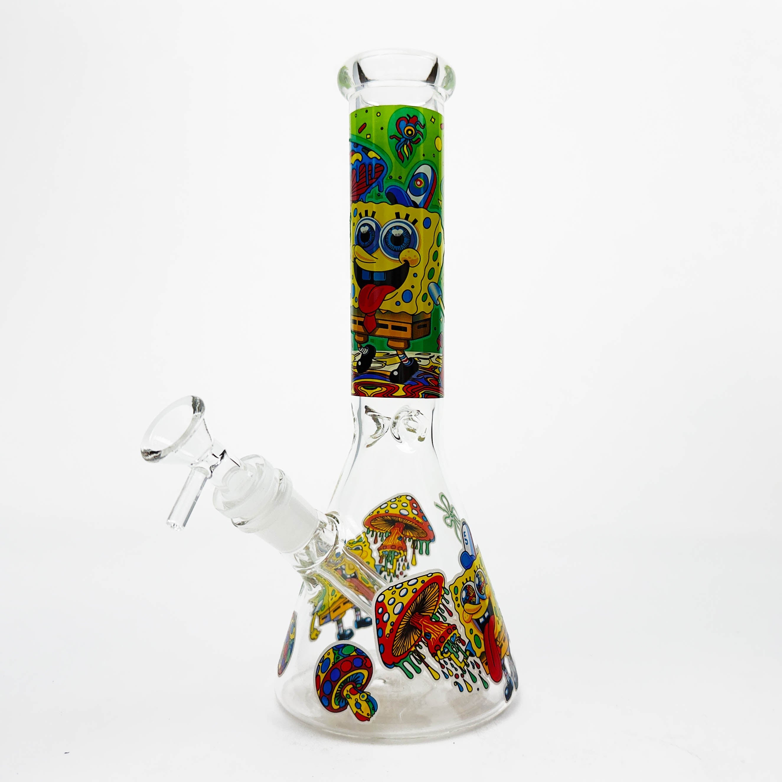 O 10" Glass Beaker Bong with Sponge Bob Design [FT06]