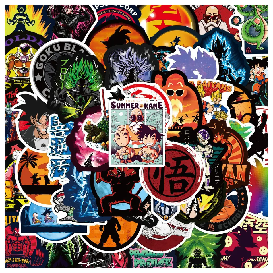 O 50pcs Assorted Anime Design Stickers