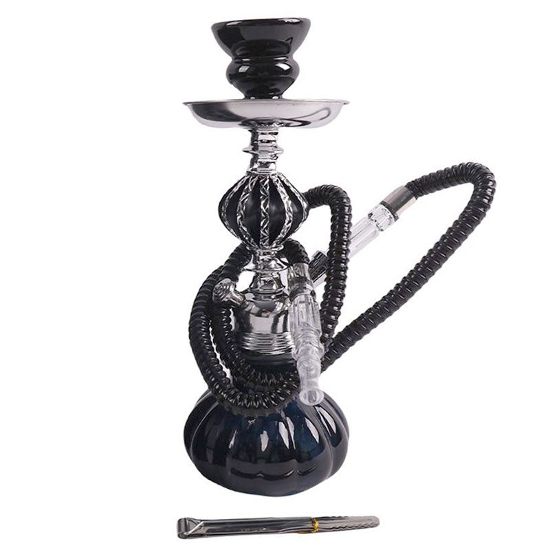 O 11″ Hookah Single Hose, Sultan`s Shape Black Color [SMKE-020]
