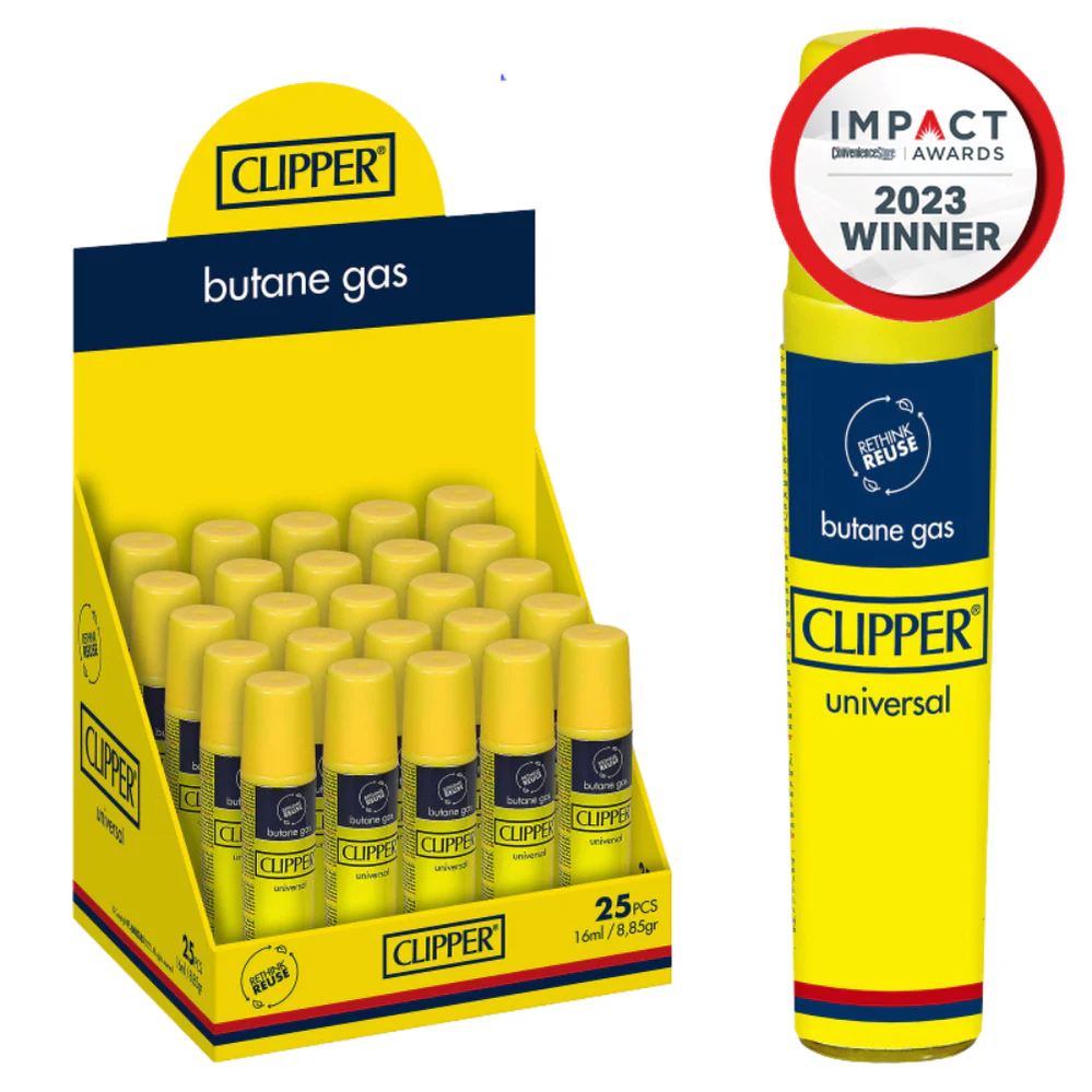 SC Clipper 7X Premium Butane Mini Cans 25 count display