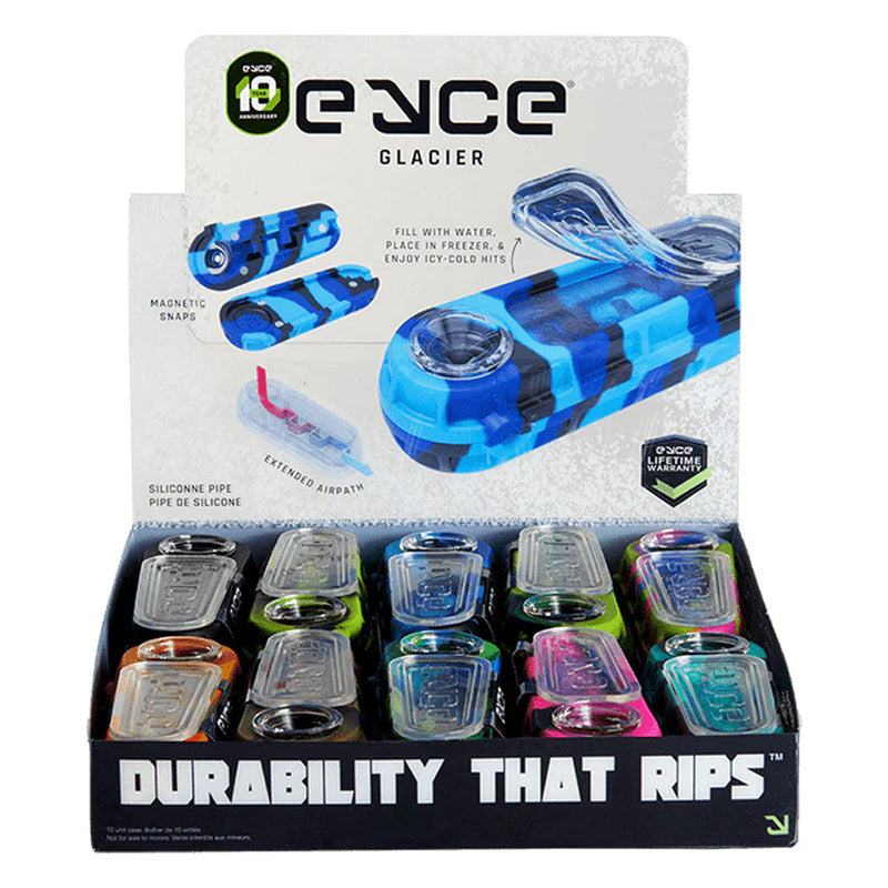 O Eyce Silicone | Glacier Spoon Pipe Display – Pack of 10 (Assorted)