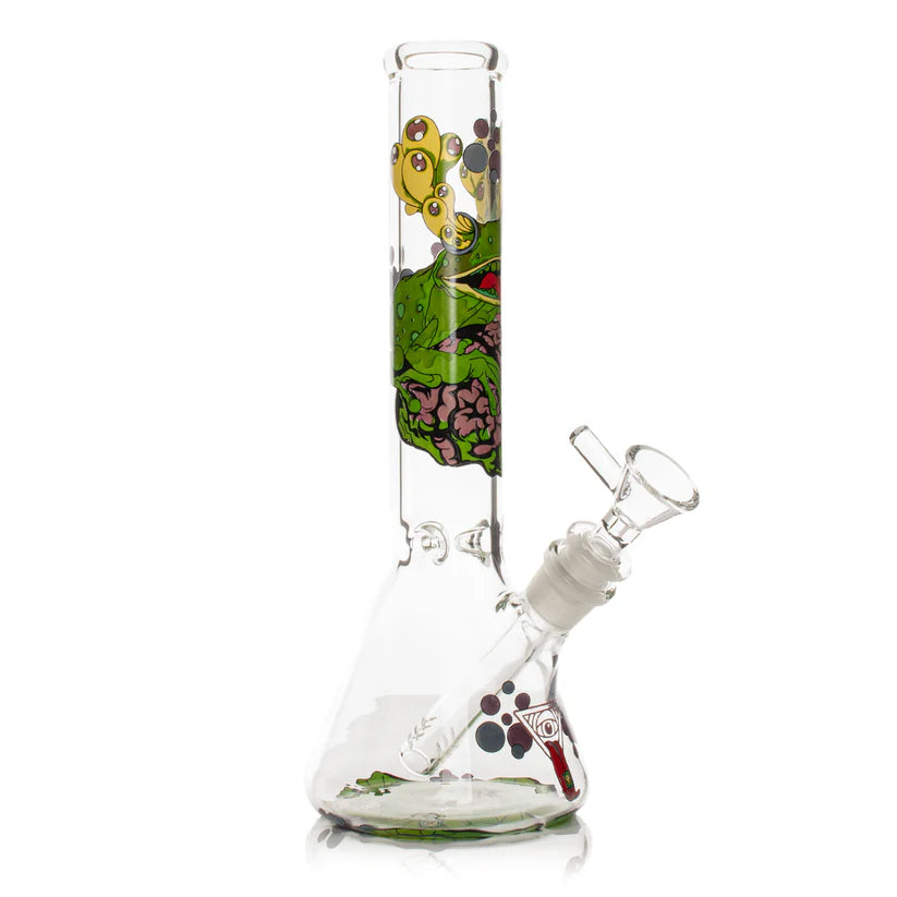 SC Red Eye Glass 10" Brain Frog Beaker Bong